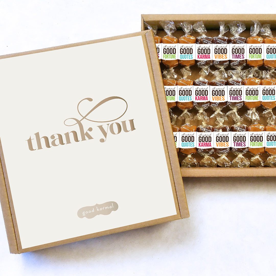 Elegant Thank You Gourmet Caramel Congratulations Gift Box – Good Karmal