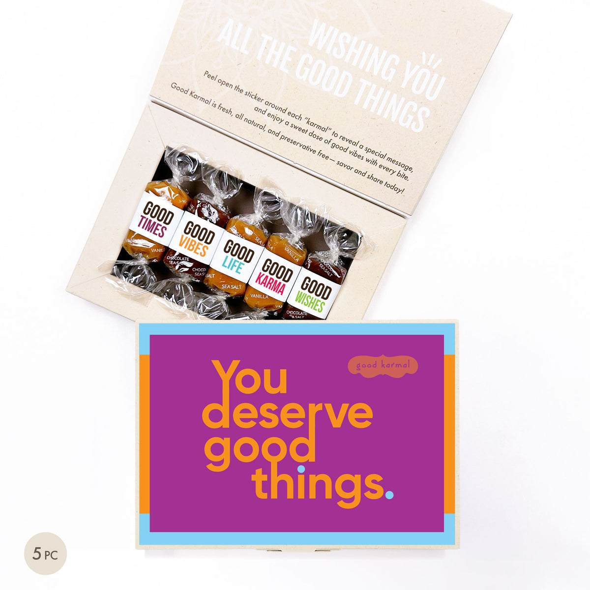 You Deserve Good Things - sweet caramel gifts wrapped in positive ...