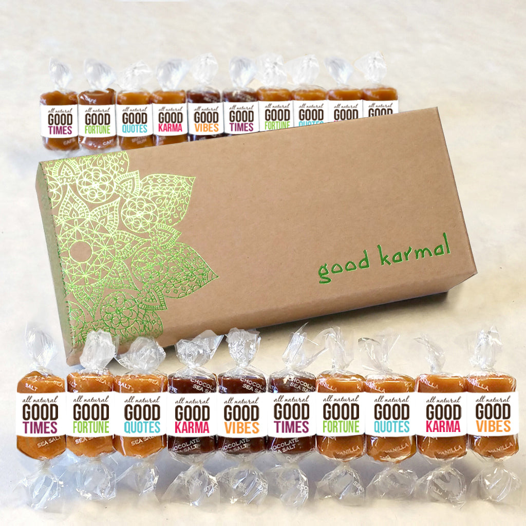 A most thoughtful gift - gourmet caramels wrapped in quotes – Good Karmal